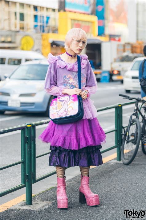 Pink Haired Harajuku Guy In Sheer Top And Tiered Skirt W Kinji Wego