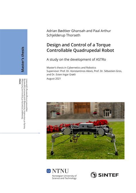 pdf design and control of a torque controllable quadrupedal robot a