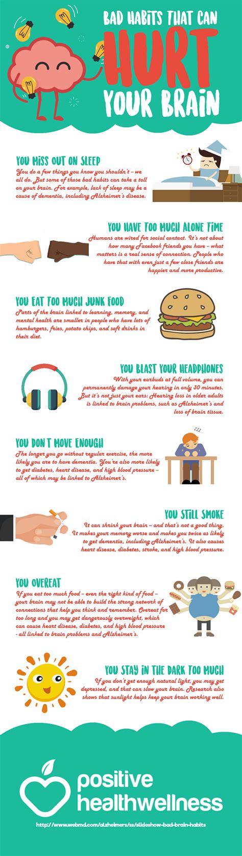 Bad Habits That Can Hurt Your Brain Infographic