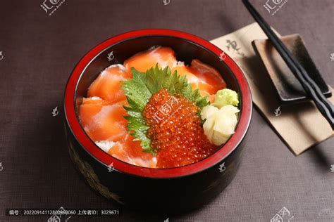 三文鱼亲子饭 中国菜系 食品餐饮 摄影 汇图网www huitu