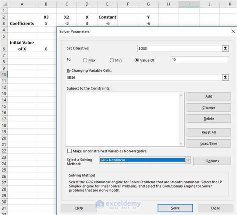 Solving Equations In Excel Polynomial Cubic Quadratic And Linear