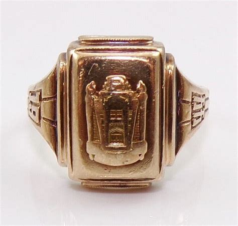 Herff Jones Vintage Ladies 1944 10k Yellow Gold School Class Ring Size