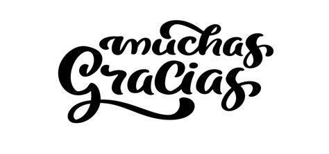 gracias texto de letras vectoriales en español muchas gracias frase