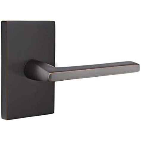 Emtek 5112 Modern Classic Brass Leversets With Modern Rectangular Ro