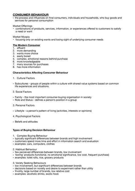 WEEK 2 Consumer Behaviour CONSUMER BEHAVIOUR The Process And Influences On Final Consumers