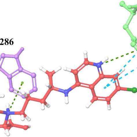 The P P Interaction Cyan Color And P Cation Interaction Green Color
