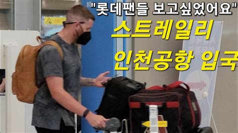 보고싶었어요 롯데 다시 돌아온 스트레일리 인천공항 입국 짧은영상 Youtube