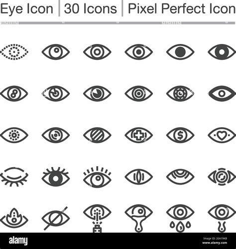 Eye Line Iconeditable Strokepixel Perfect Icon Stock Vector Image