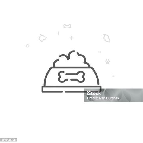 狗碗向量線圖示 符號 表意字元 符號光抽象幾何背景可編輯的筆劃向量圖形及更多一個物體圖片 一個物體 互聯網 個性 Istock