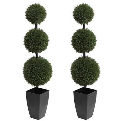 Buy Momo Outdoor Artificial Topiaries Cypress Ball Tree 37inchs Fake