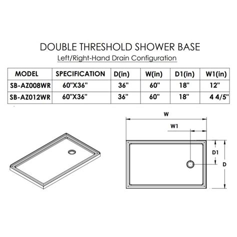 Anzzi Field Series 60 In X 36 In Shower Base In White Sb Az012wr