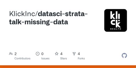 Github Klickincdatasci Strata Talk Missing Data