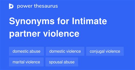 Intimate Partner Violence Synonyms 214 Similar Words And Phrases