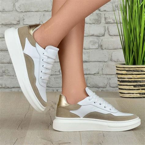 Дамски кецове Luchia Beige Tinti Shoes