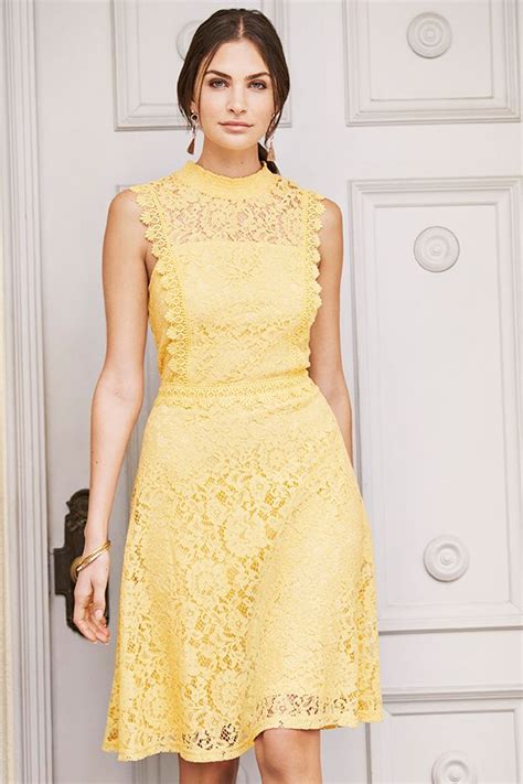 Yellow Lace Midi Dress Yellow Lace Dresses Lace Dress Design Lace
