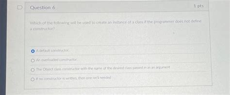 Solved Which Of The Following Will Be Used To Create An Chegg