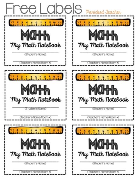 Free Printable Math Interactive Notebook Labels