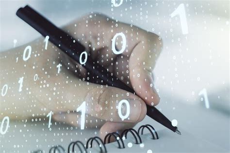 Premium Photo Double Exposure Of Creative Abstract Binary Code