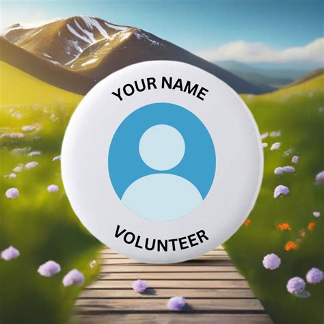 Custom Volunteer Name Badge Global Volunteer Recognition Program Llc