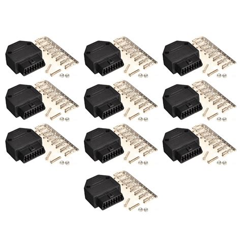 10x Obd2 Obd Ii 16 Pin Connector Socket Diagnostic Tool Adapter Obd Connector Enclosures