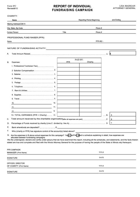 Form Ifc Report Of Individual Fundraising Campaign Printable Pdf Download