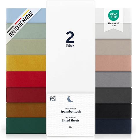 Blumtal Spannbettlaken 90x200cm 2er Pack Spannbettlaken Microfaser