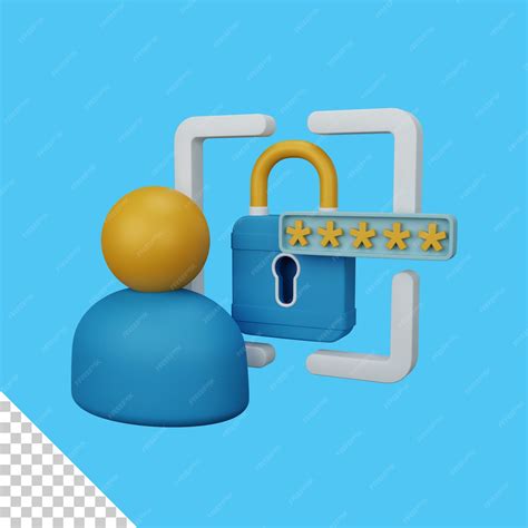 premium psd 3d rendering user security isolated useful for user