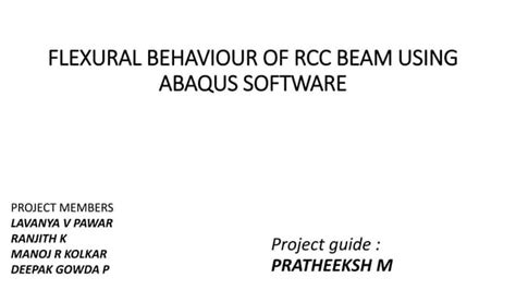 Flexural Analysis On Rcc Beam Using Acaqus Sotware Pptx