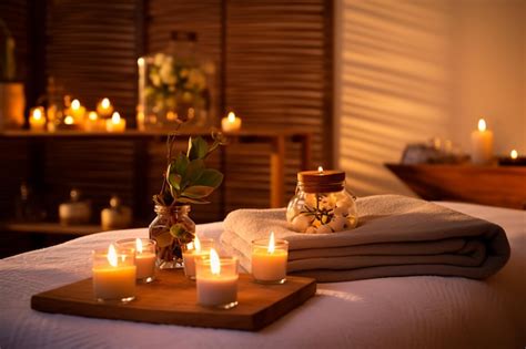 Premium Ai Image Massage Room Massage Table Towel And Aromatic