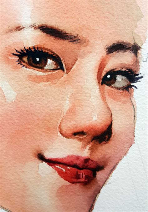인물수채화 눈 코 입 Retrato Acuarela Dibujo Y Pintura Retratos