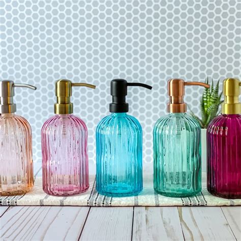 Glass Soap Dispenser Etsy