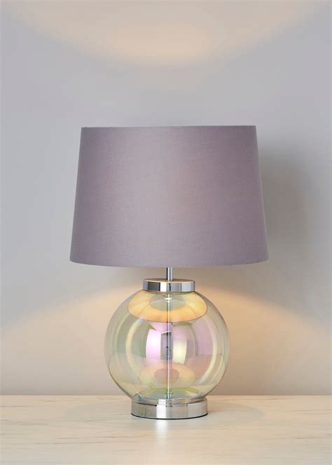 Inlight Iridescent Glass Base Table Lamp 45cm X 31cm Matalan