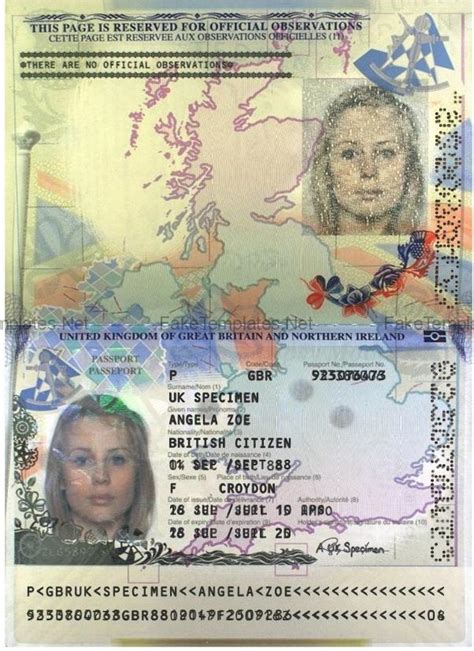 Uk Passport Template Psd V3 Fake United Kingdom Id 2023