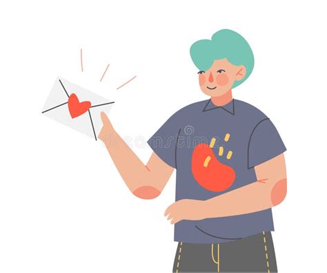 Young Enamoured Woman Drawing Red Love Heart With Big Pencil Feeling