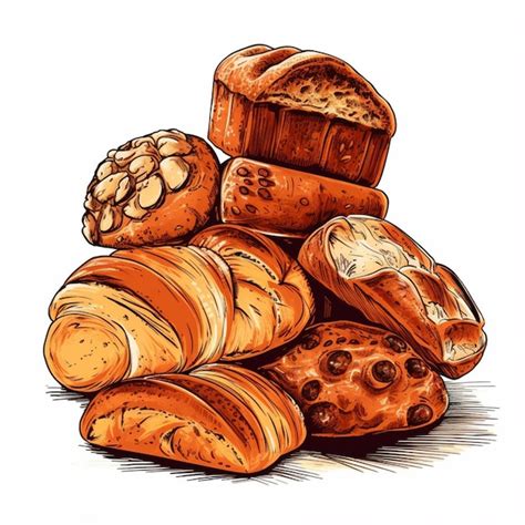 Premium Ai Image A Drawing Of A Stack Of Breads With The Word Bread