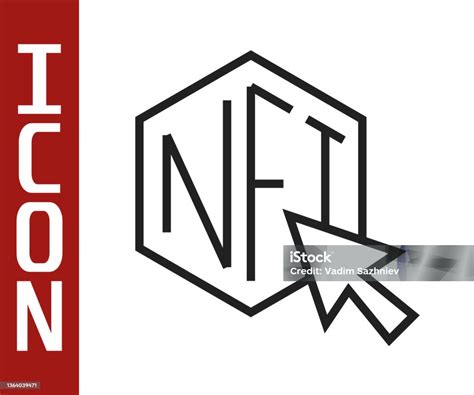 Ligne Noire Nft Icône Dart Cryptographique Numérique Isolée Sur Fond