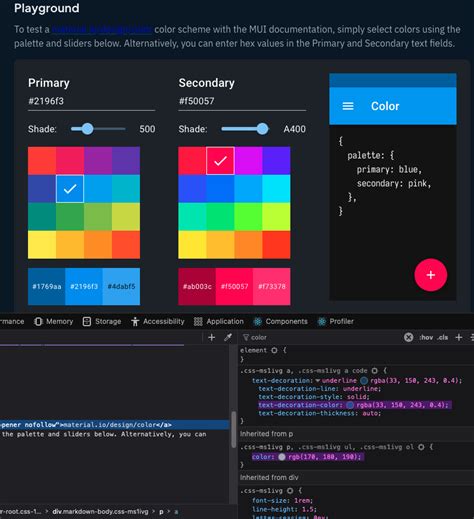 Docs Link Color On Dark Mode Unreadable · Issue 28568 · Muimaterial
