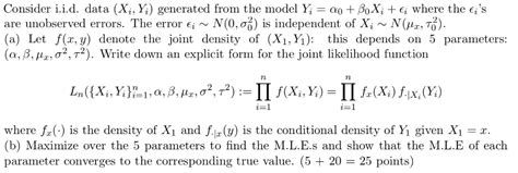 solved consider i i d data xi yz generated from the