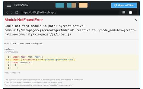All Codesandbox Examples Failing With ModuleNotFoundError Issue Ant Design Ant Design