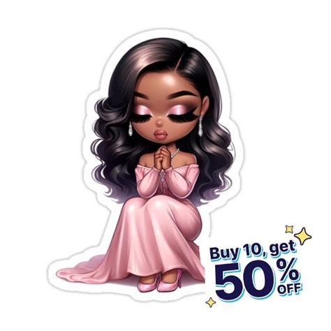Praying Chibi Woman Wearing Pink Sticker For Sale By Chicla Wear Pink Women Wear Women