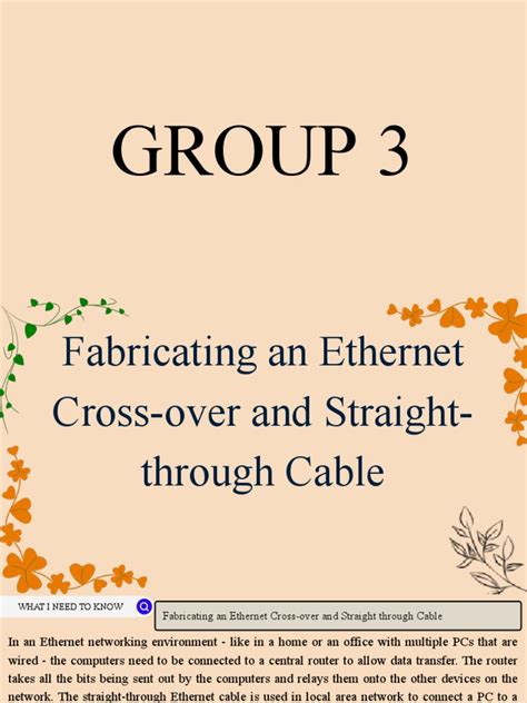 Group 3 Fabricating An Ethernet Cross Overand Straight Through Cable