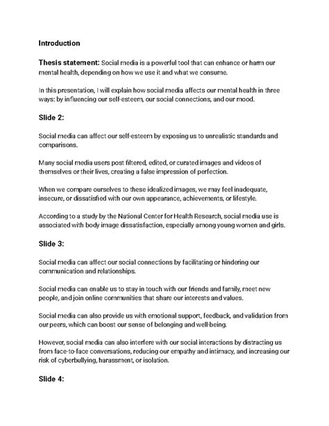 Informative Speech Public Speaking Assignments Introduction Thesis
