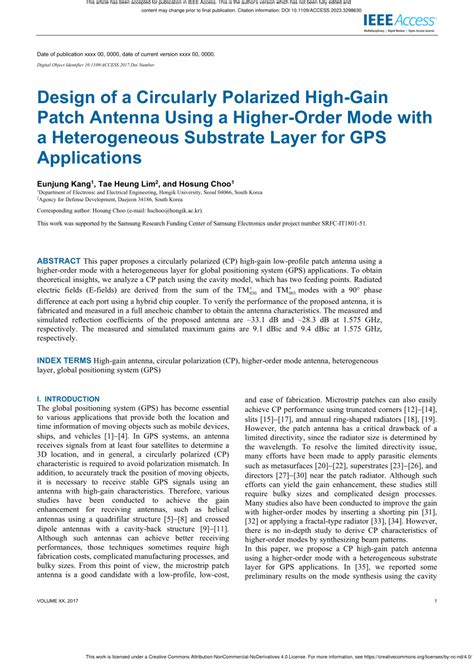 PDF Design Of A Circularly Polarized High Gain Patch Antenna Using A Higher Order Mode With A
