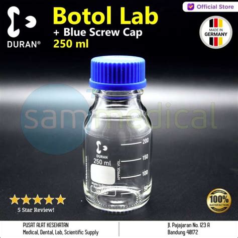 Jual Schott Duran Botol Lab Lab Bottle Screw Cap Biru 250 Ml Di