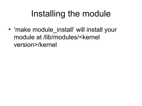 Linux Kernel Modules Ppt