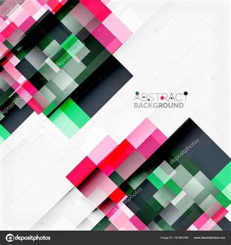 Abstract Blocks Template Design Background Simple Geometric Shapes On White Straight Lines And