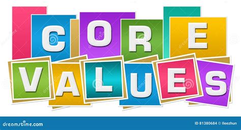 Core Values Colorful Squares Stripes Stock Illustration Illustration