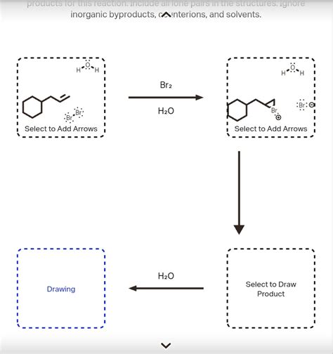 products for this reaction include all lone pairs in the structures