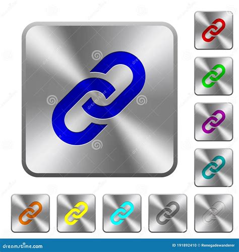 Link Rounded Square Steel Buttons Stock Vector Illustration Of Link Cooperation