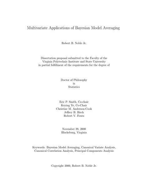 Pdf Multivariate Applications Of Bayesian Model Averaging